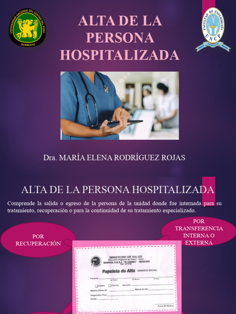 Tipos de Alta Hospitalaria | PDF | Hospital | Terapia