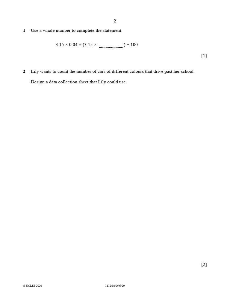 Maths P2 Oct 2020 Sec1 | PDF