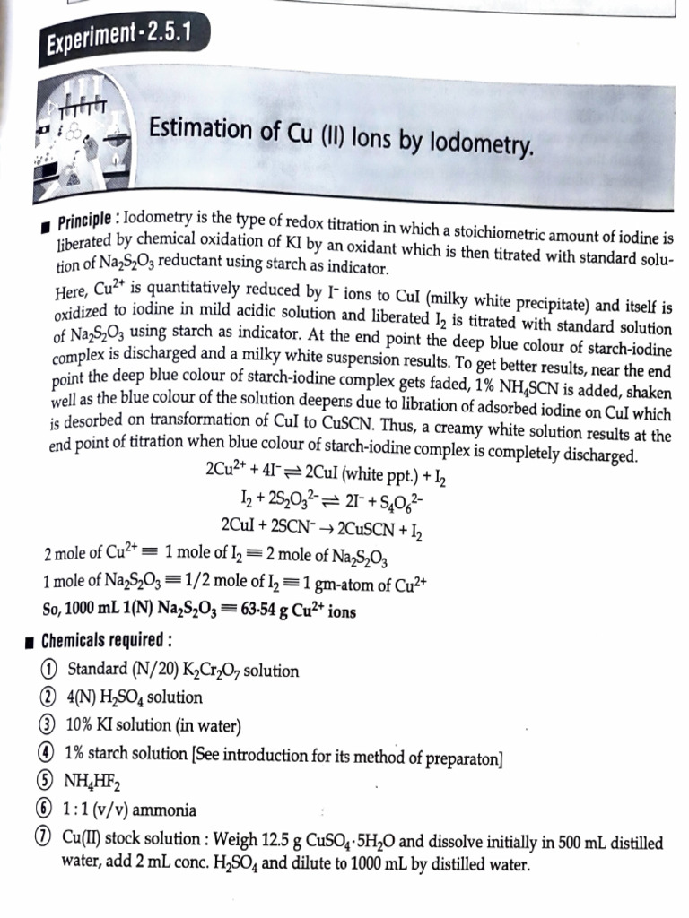 Estimation of Cu (II) | PDF | Titration | Chemistry