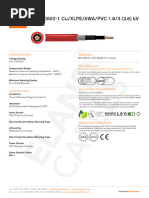 Dekoron Cable Product Specification Sheet | PDF | Wire | Electric Power