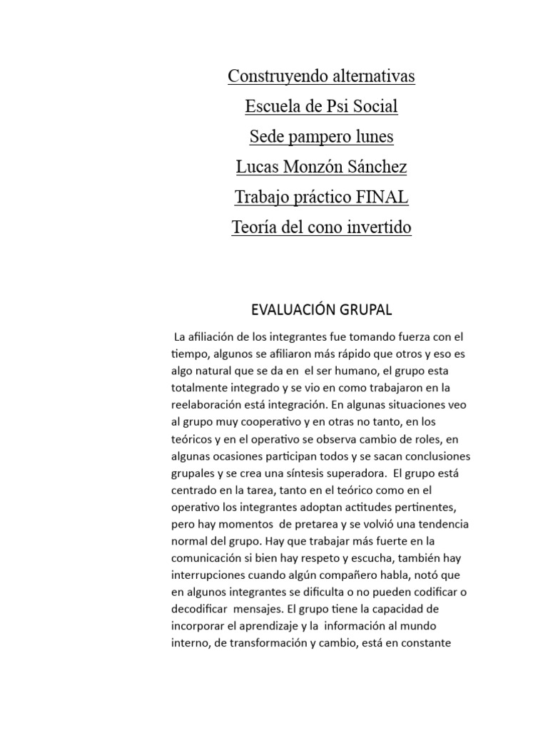 Cono Invertido | PDF | Aprendizaje | Evaluación