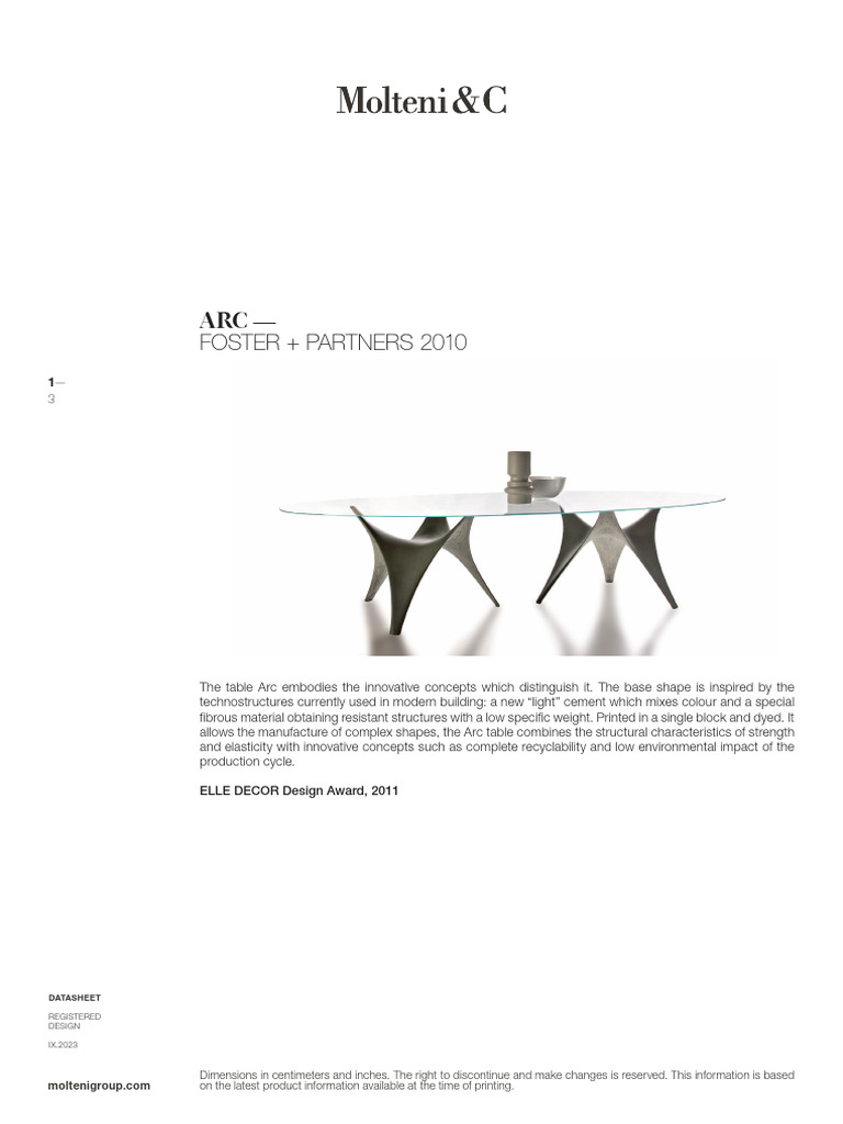 Arc Product Sheet | PDF | Glasses | Composite Material