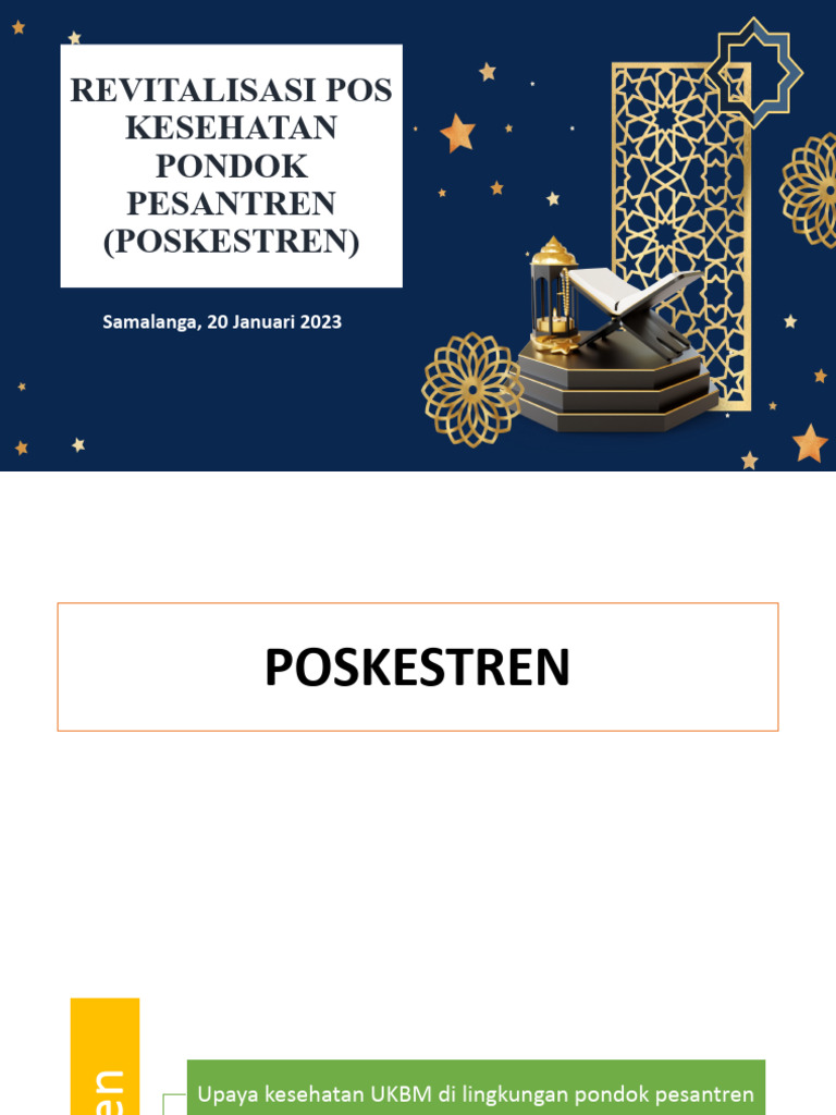 Revitalisasi Pos Kesehatan Pondok Pesantren (Poskestren) | PDF | Kesehatan Holistik | Gaya Hidup