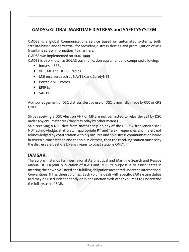 Iamsar | PDF | Telecommunications | Emergency Services