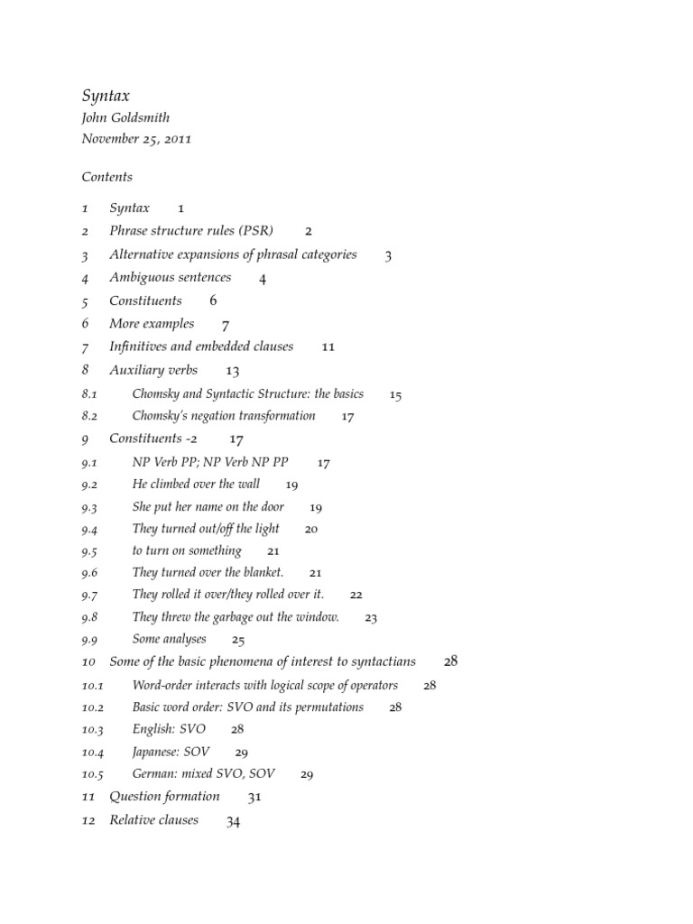 Syntax | PDF | Phrase | Syntax