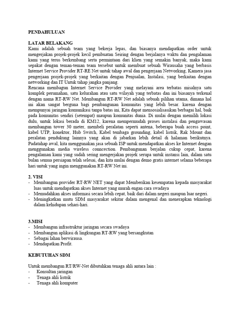 Pendahuluan Proposal | PDF