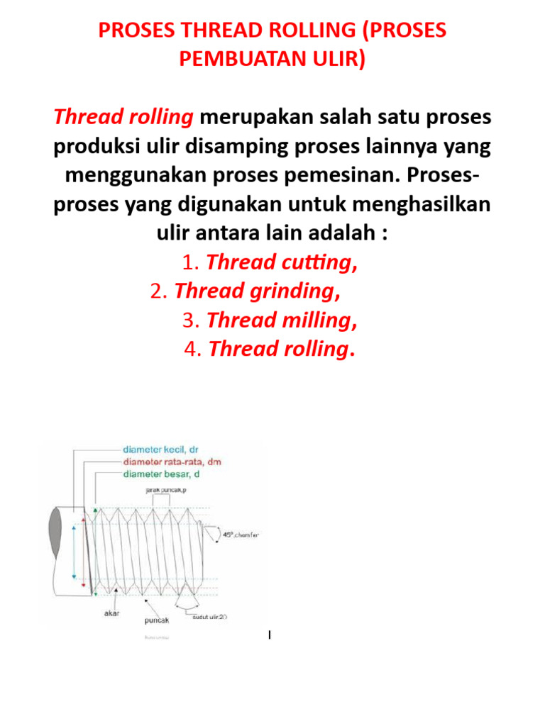 5 Proses Thread Rolling (Proses Pembuatan Ulir) | PDF