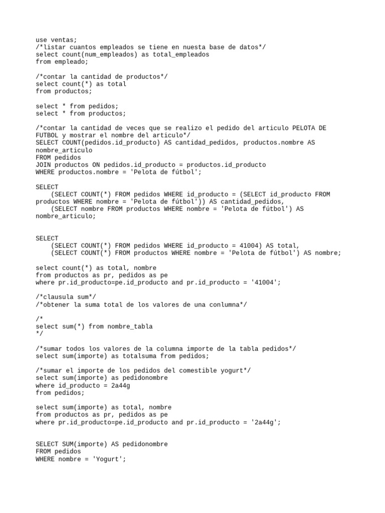 Listar Select Count y Grupo by | PDF | SQL | Programación de computadoras