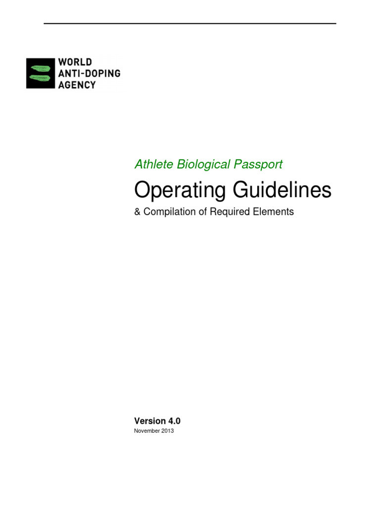 WADA-ABP-Operating-Guidelines_v4.0-EN | PDF | Doping In Sport