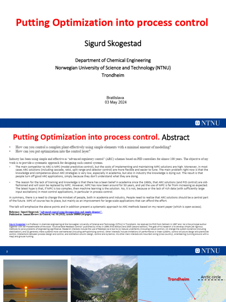 Bratislava May24 Optimization Into Control | PDF | Mathematical ...