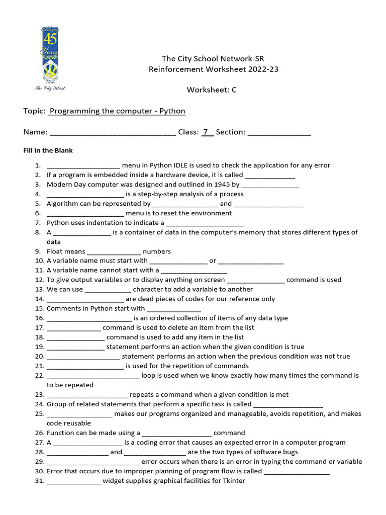 Programming The Computer (Python) - C | PDF | Computer Program | Programming