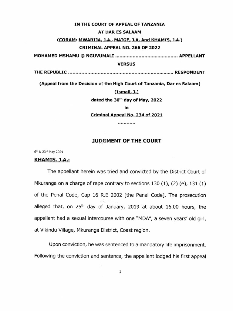 2024 TZCA 383 (23 May 2024) | PDF | Prosecutor | Appeal