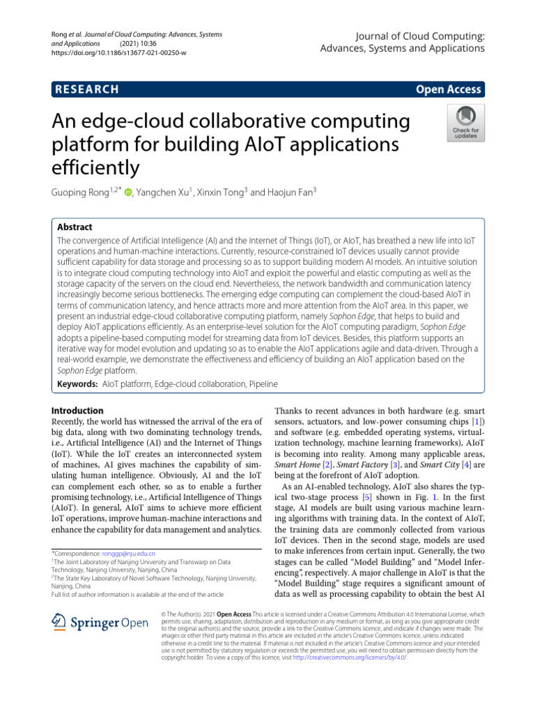 An Edge-Cloud Collaborative Computing Platform For Building AIoT ...
