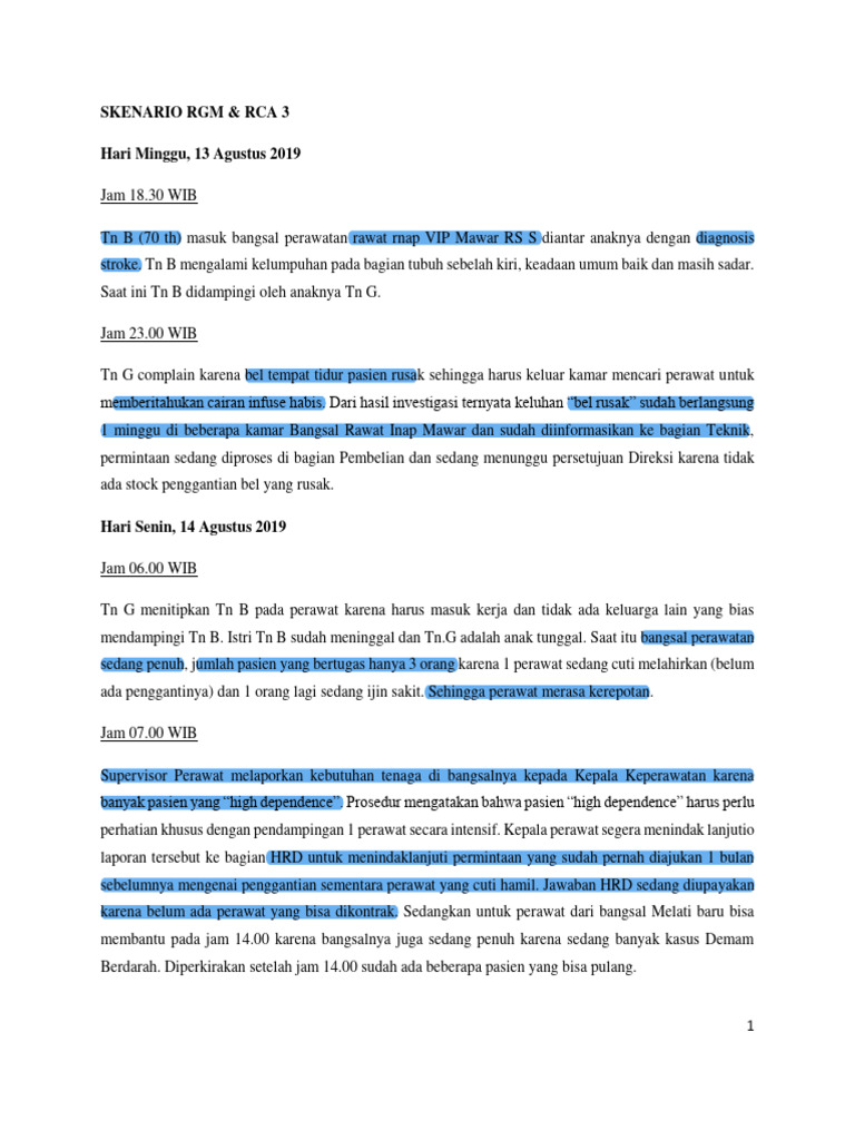 Skenario RGM & Rca 3 Hari Minggu, 13 Agustus 2019 | PDF