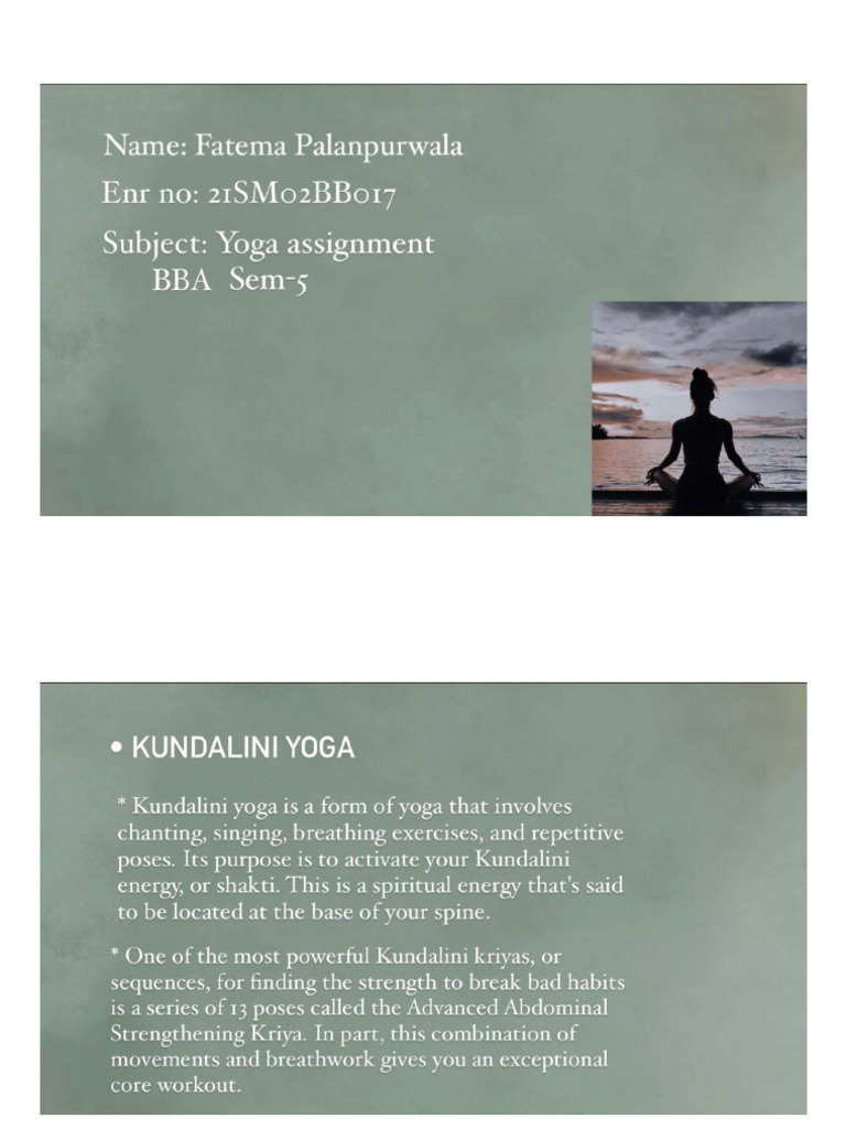 Yoga Assignment | PDF