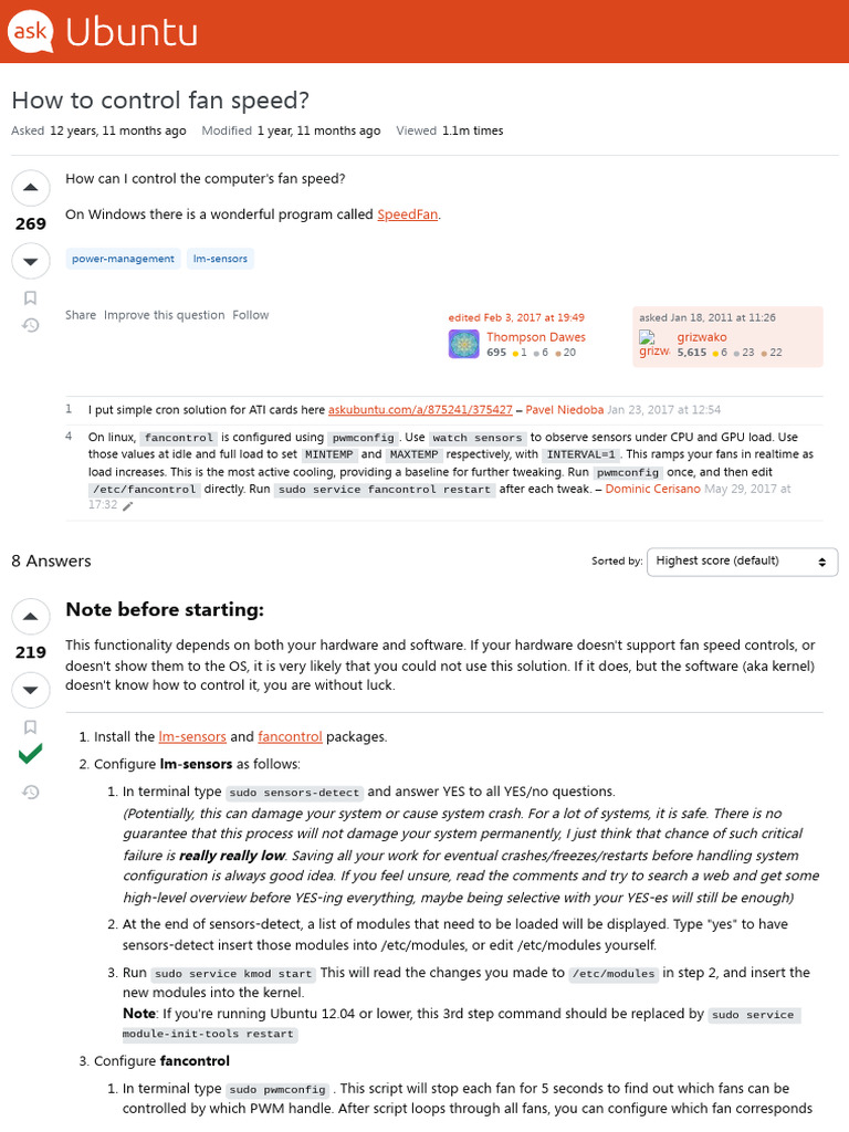 How To Regulate Fan Speed and LM-sensors | PDF | Kernel (Operating ...