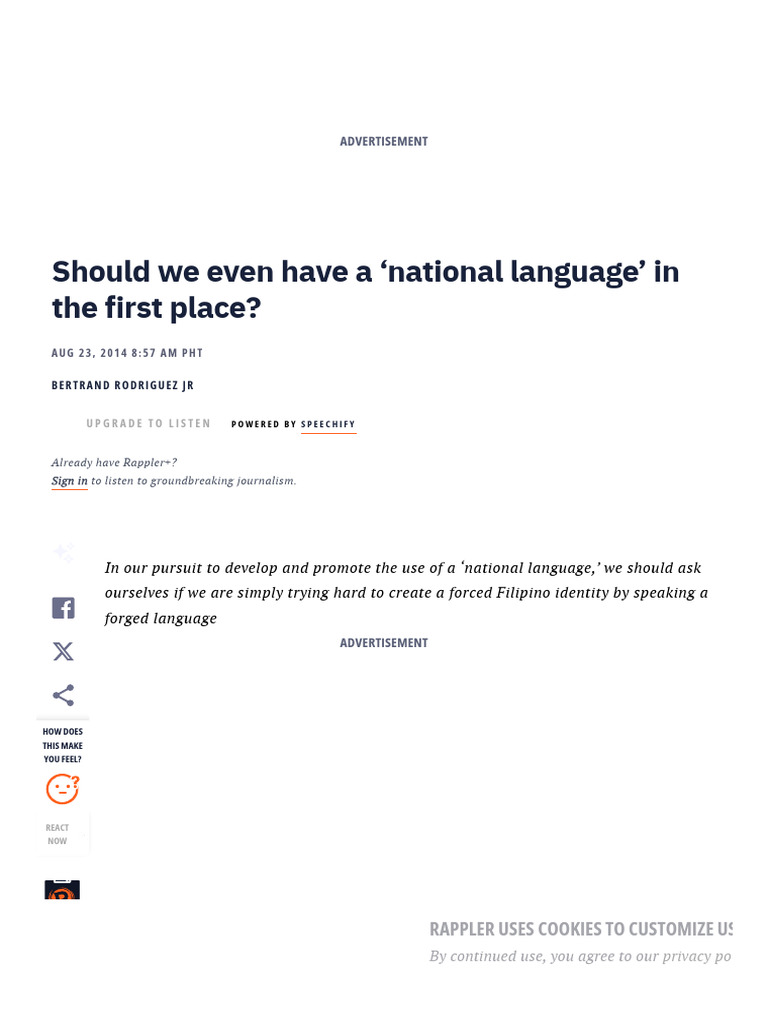 Should We Even Have A National Language' in The First Place | PDF ...