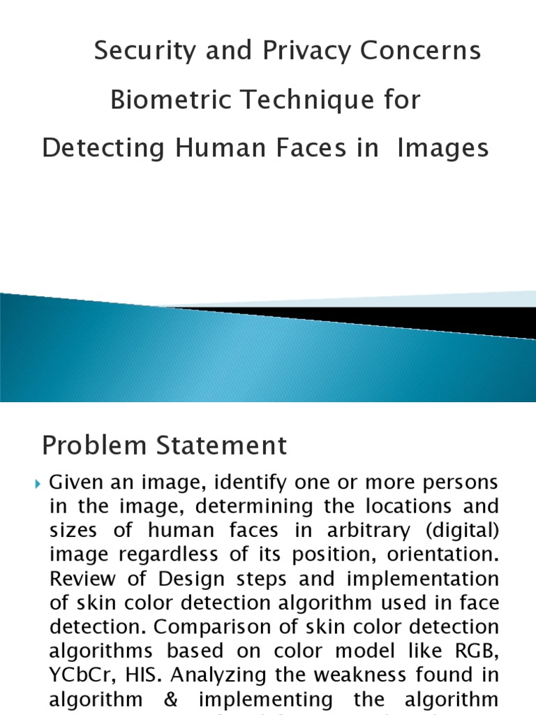 Security and Privacy Concerns Biometric Technique For Detecting Human ...