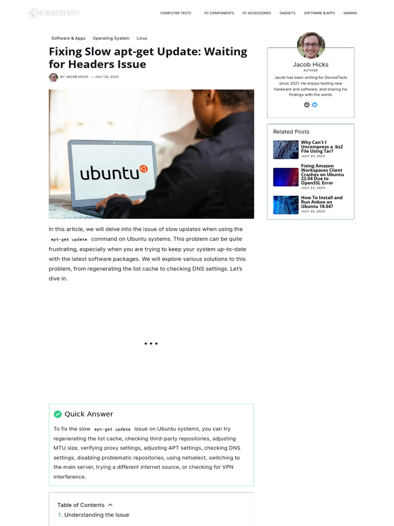 Fixing Slow 'Apt-Get Update' (Wait For Headers Issue) | PDF | Software ...