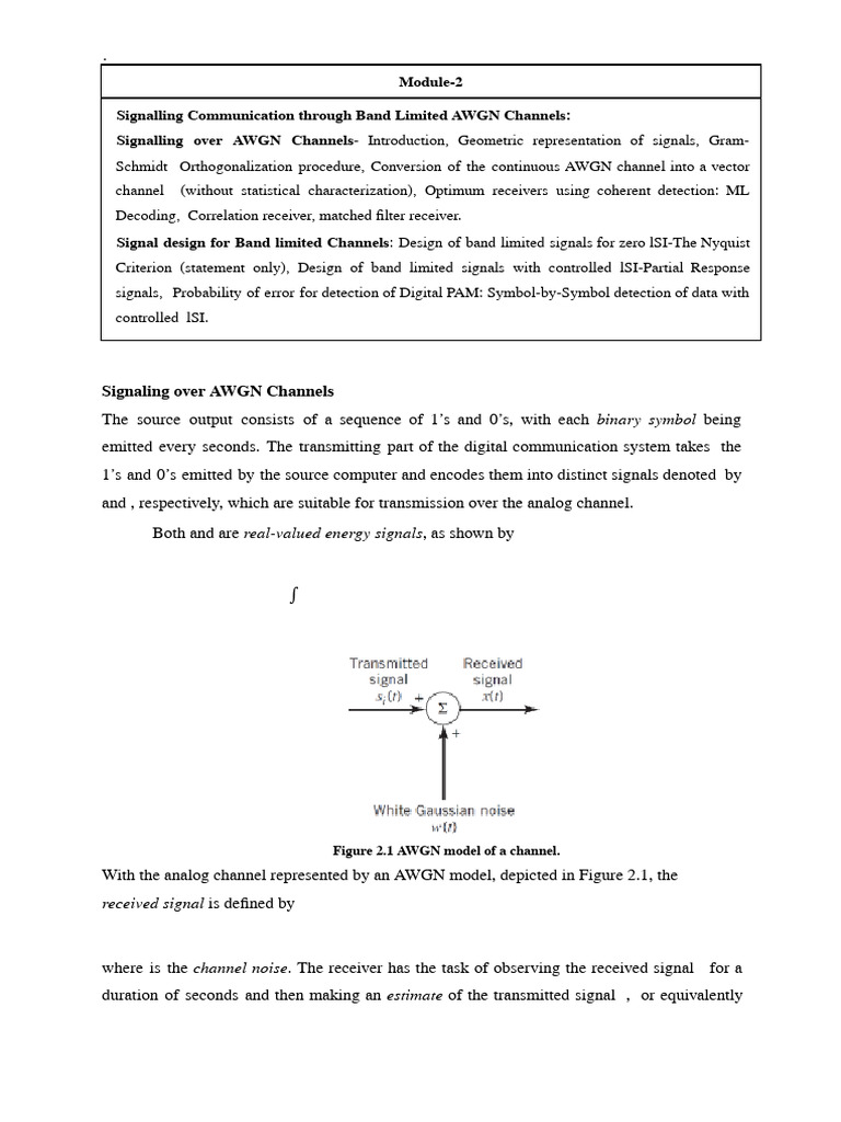 21EC51 DC Module 2 | PDF | Bandwidth (Signal Processing) | Normal Distribution