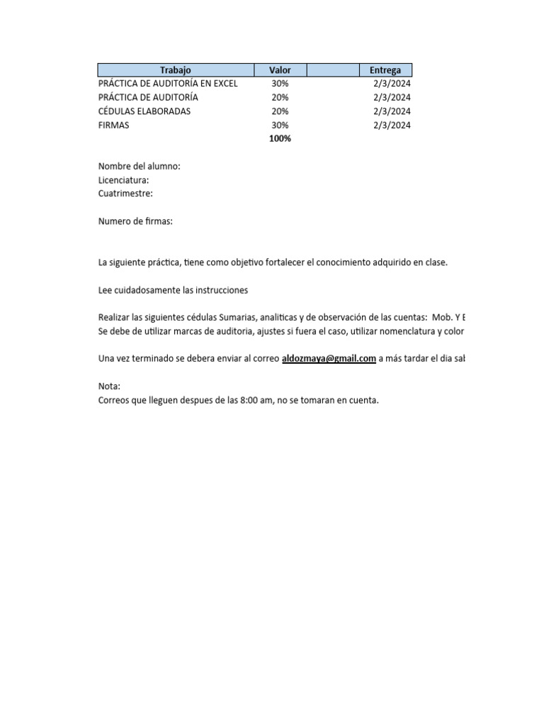Practica de Auditoria Cedulas Conta Eje 5to | PDF | Economía Financiera | Corporaciones