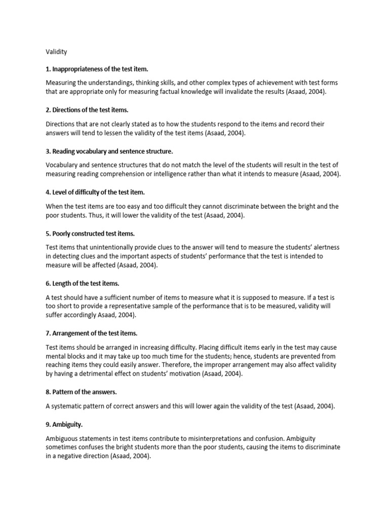 Validity and Reliability in Assessments | PDF | Educational Assessment ...