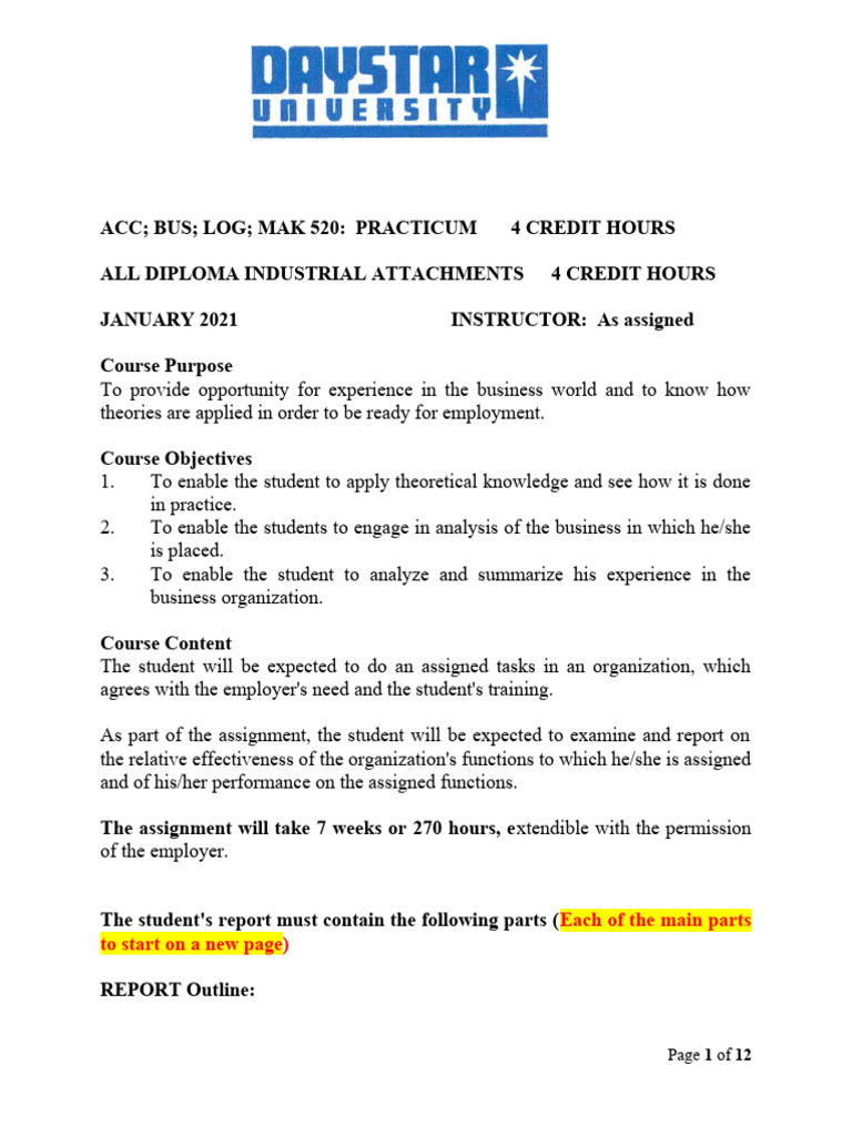 PRACTICUM REPORT GUIDE Final REVISED JAN22 | PDF | Books
