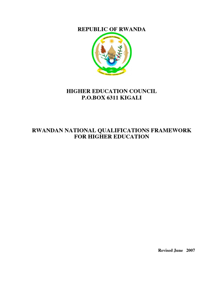 Rwanda Higher Education Qualifications Framework | PDF | Master's ...
