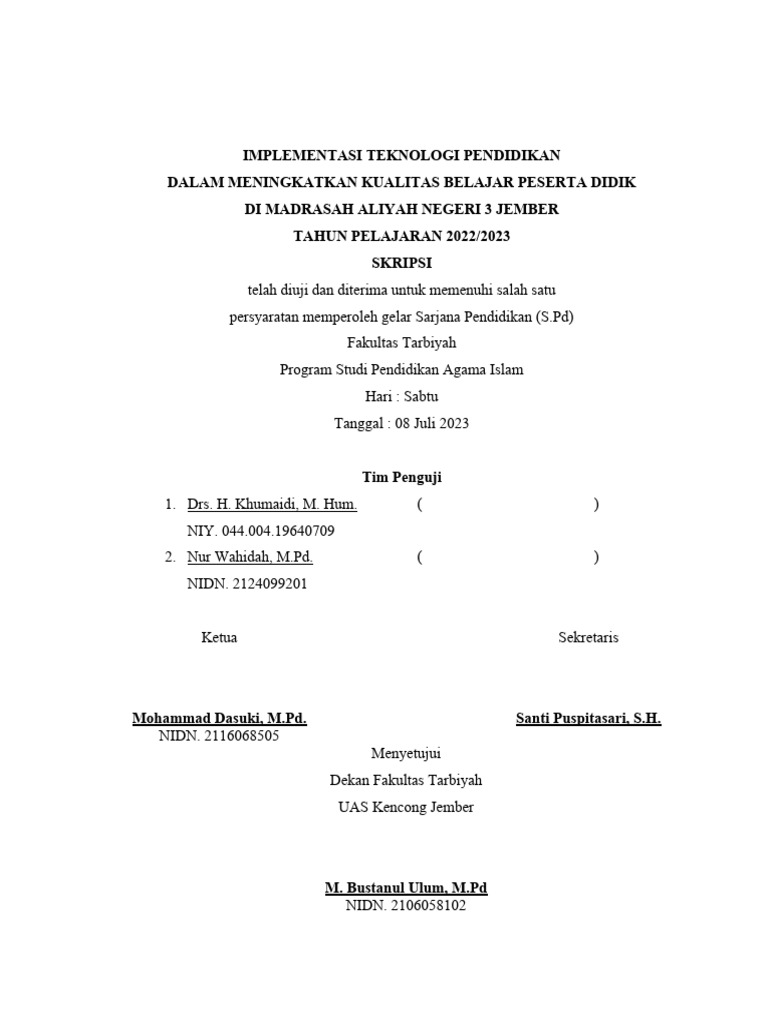 Lembar TTD Penguji | PDF