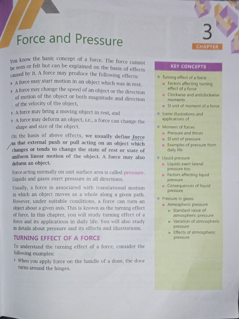 Force and Pressure | PDF | Pascal (Unit) | Torque