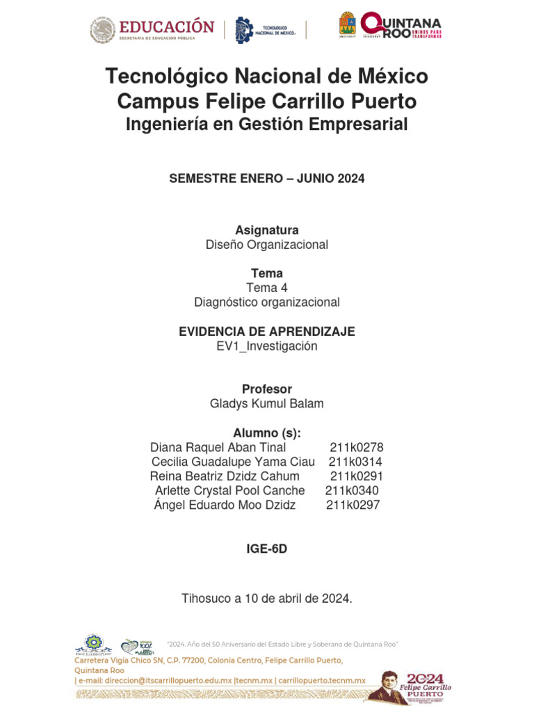 Ev1 Dot4 Equipo1 | PDF | Gestión del cambio | Business