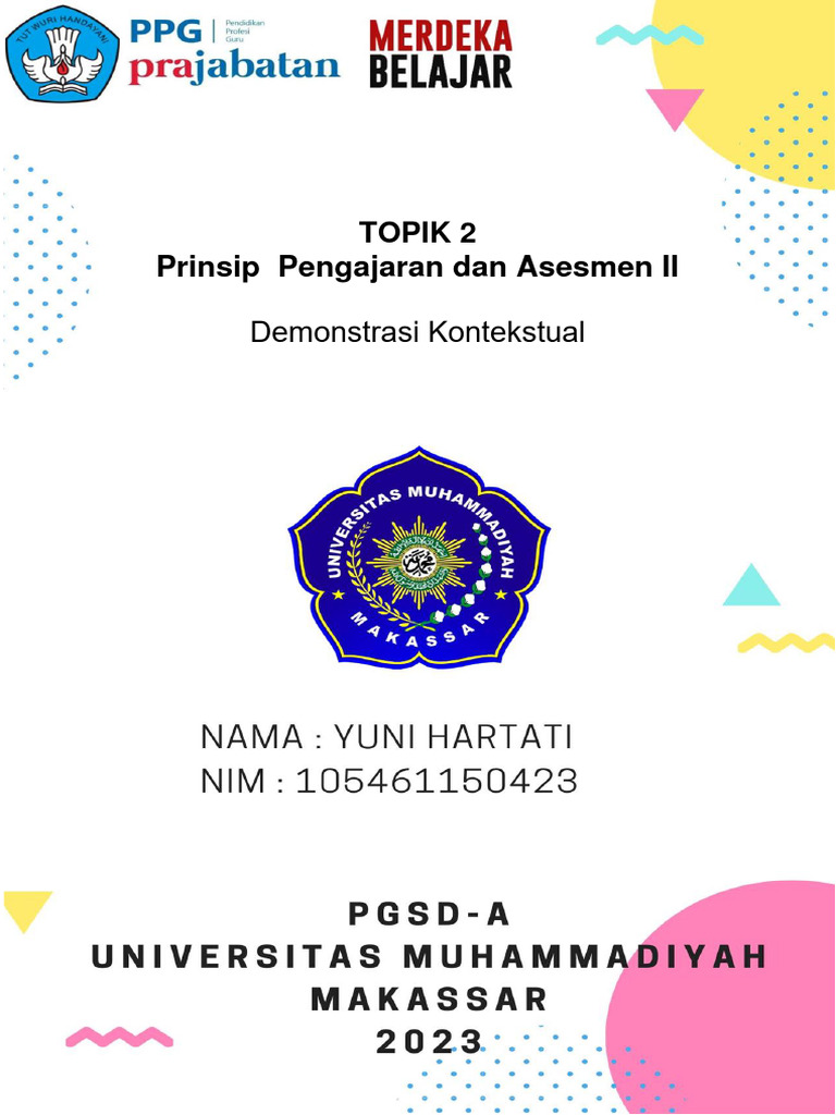 T2 Prinsip Pengajaran Dan Asesmen II Demonstrasi Kontekstual | PDF