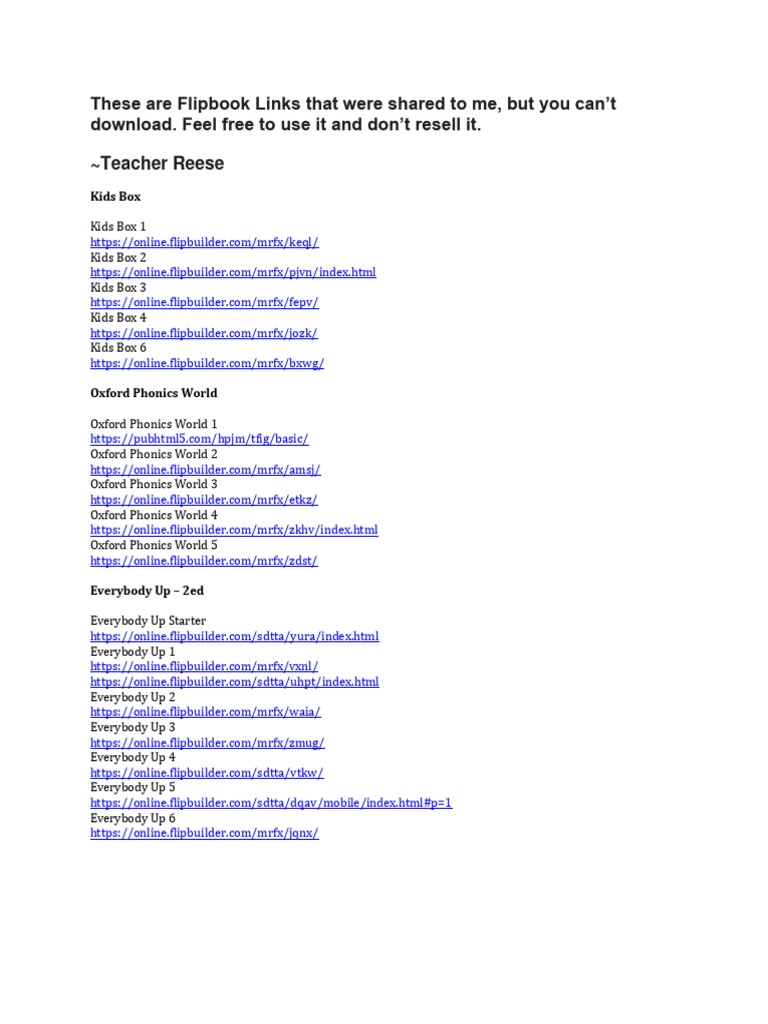 Online Flipbooks and Links | PDF | Language Arts & Discipline