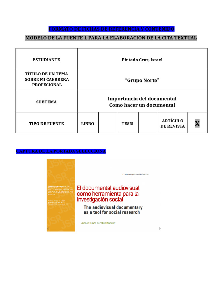 FORMATO DE FICHAS DE REFERENCIA Y CONTENIDO Parafraseado | PDF