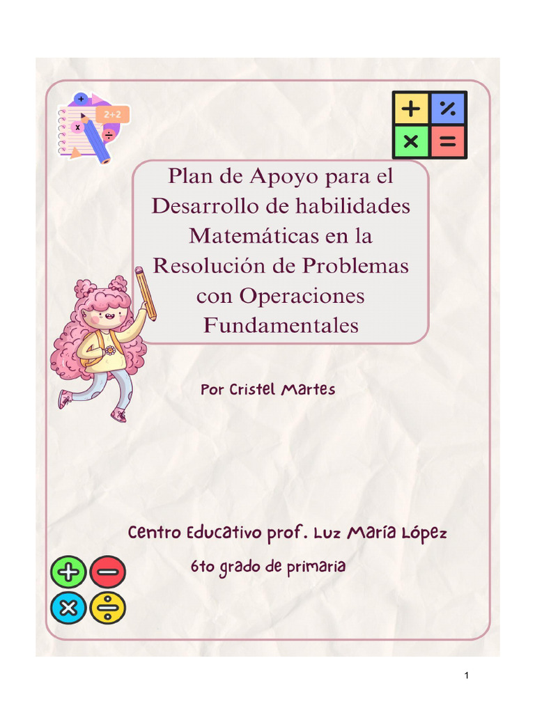 Plan de Apoyo Cristel | PDF | Evaluación | Enseñando