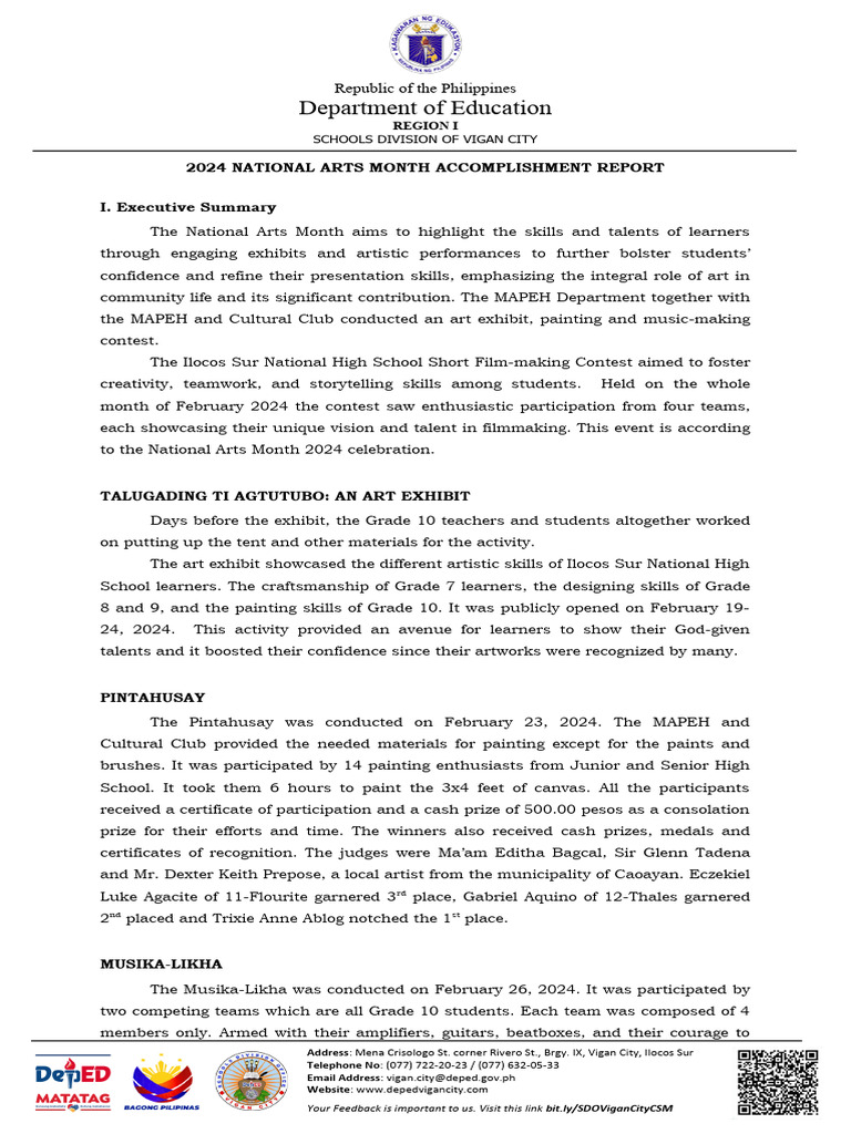 Pintahusay - Accomplishment report | PDF