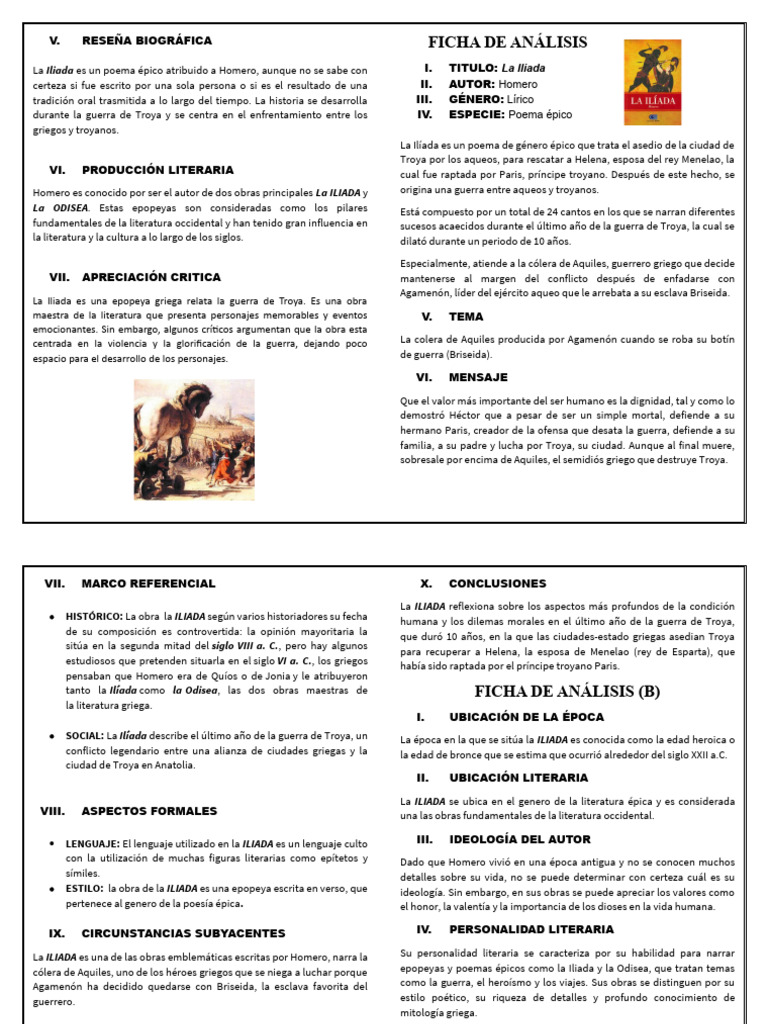 La Iliada: Cólera de Aquiles | PDF | Ilíada | guerra troyana