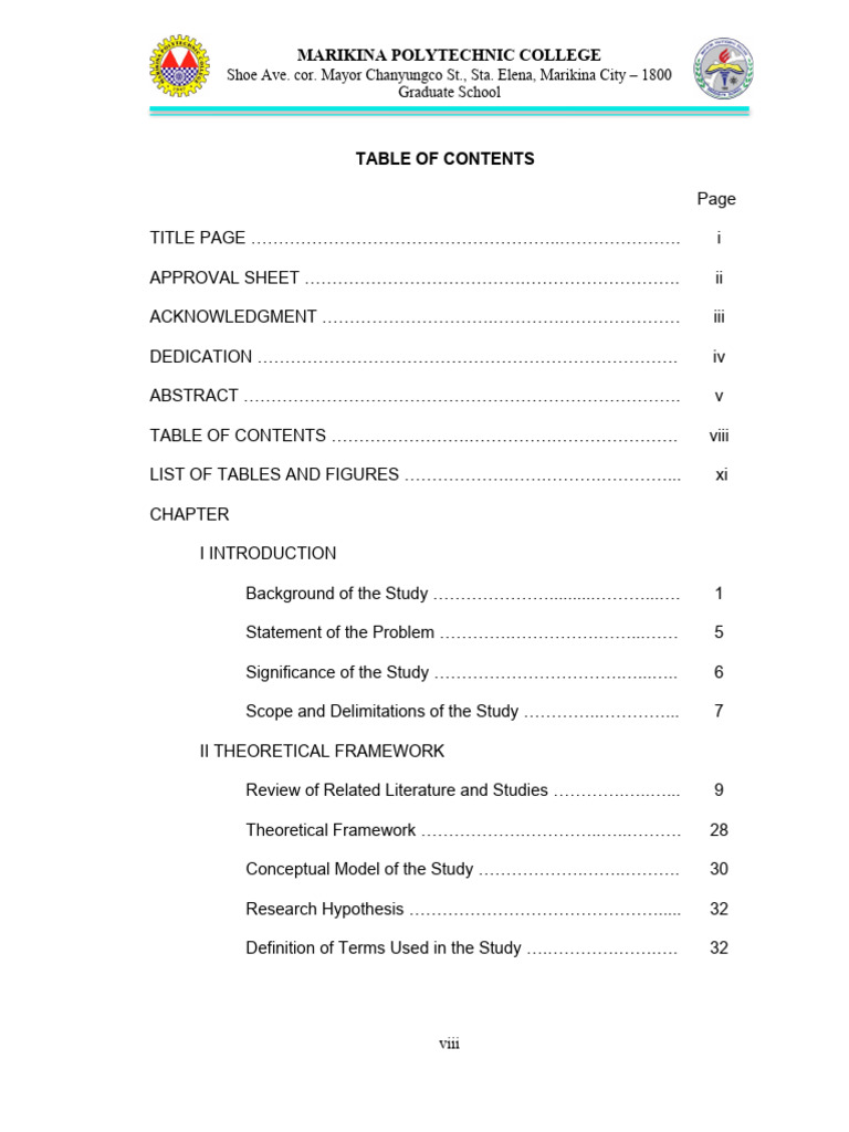 6 Table of Contents Format | Download Free PDF | Methodology | Science