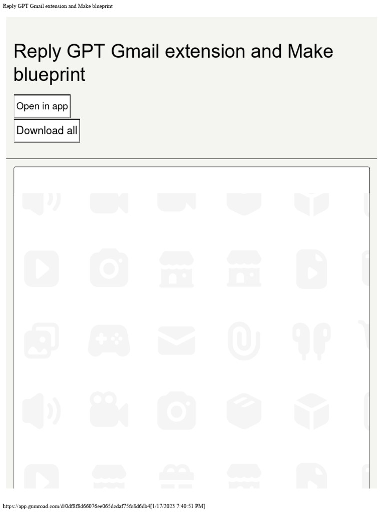 Reply GPT Gmail extension and Make blueprint | PDF | Gmail | Microsoft Windows