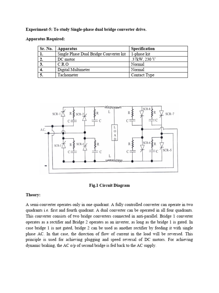 Single-Phase Dual Converter Study | PDF | Rectifier | Power Inverter