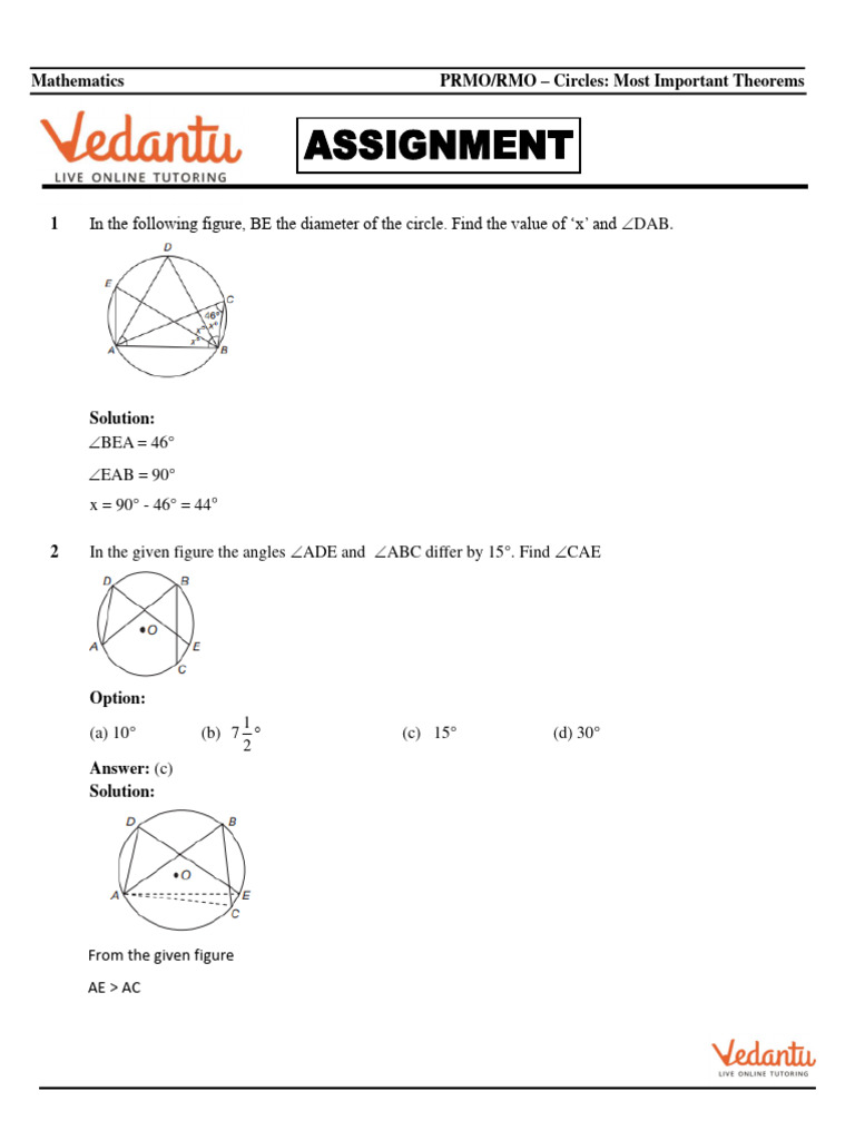 PRMO/RMO Circle Theorems Guide | PDF | Euclidean Plane Geometry | Geometry