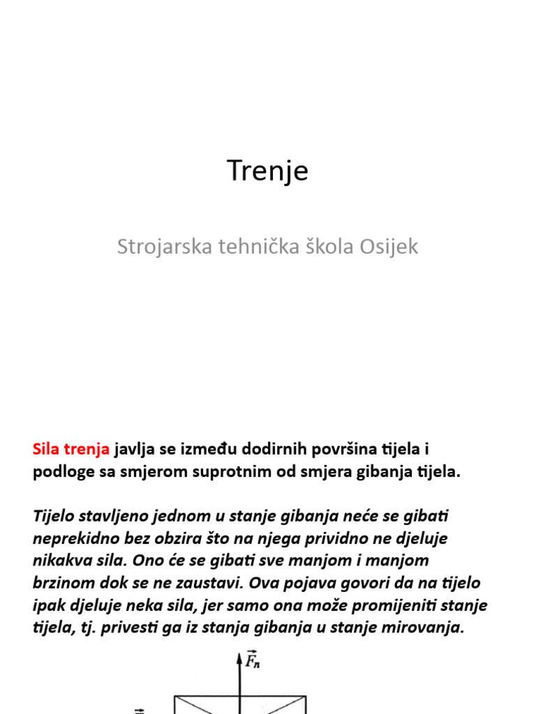 Obrada I Montaža - Trenje - 2 Razred | PDF