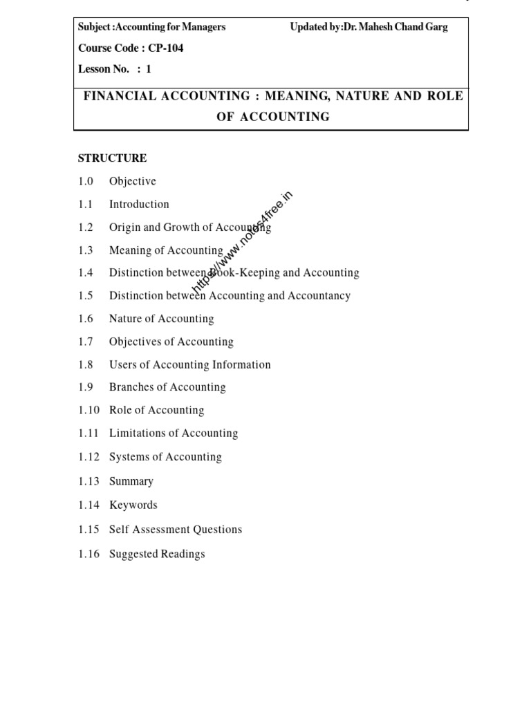 Financial Accounting Notes | PDF | Accounting | Cash