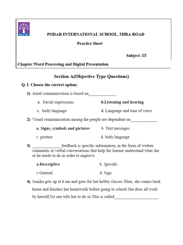 IT Word Processing Practice Sheet | PDF | Microsoft Word | Graphical ...