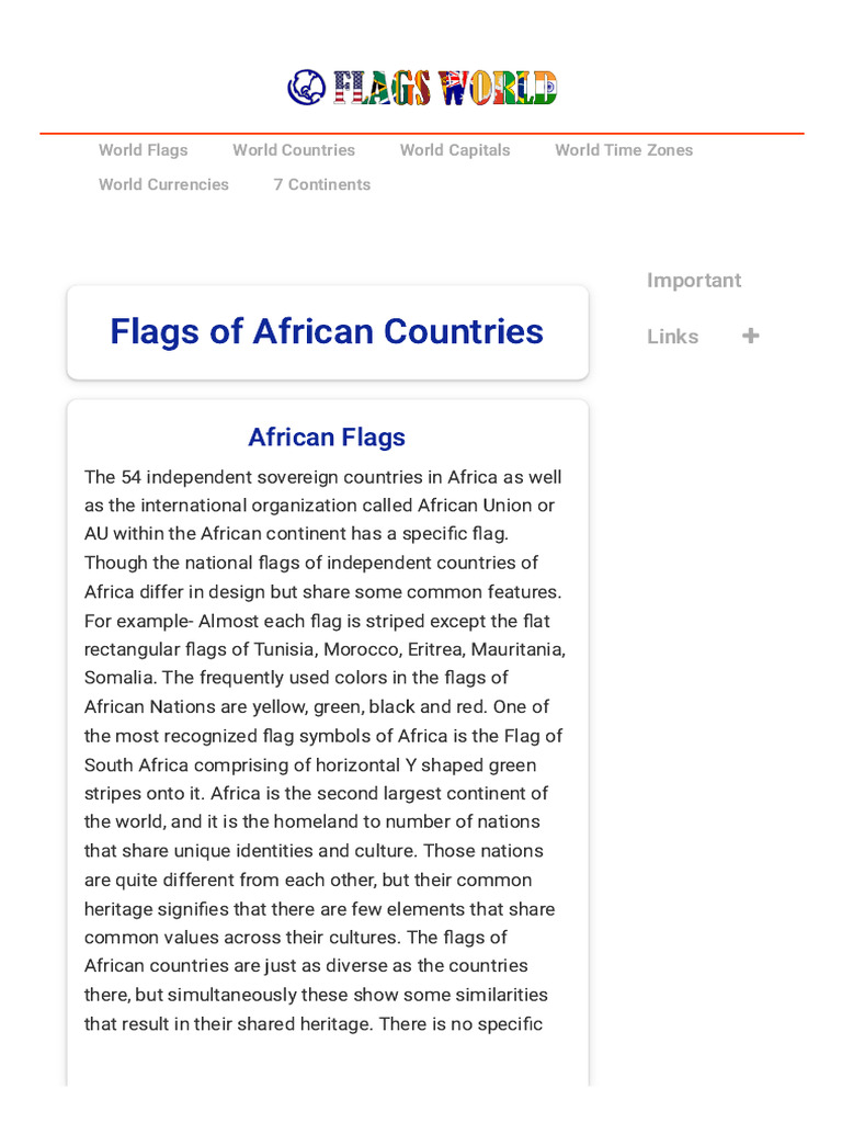 African Countries and Their Flags | PDF | Africa | African Union