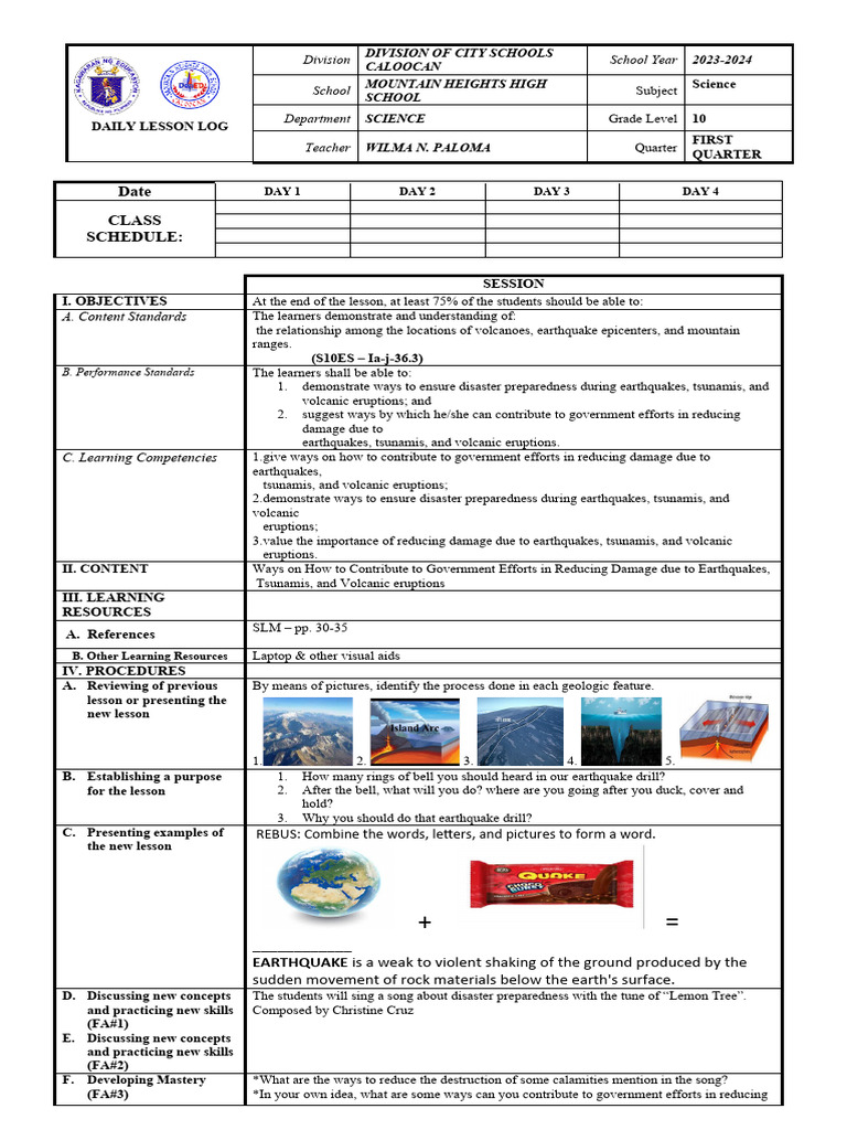 Disaster Preparedness in Science 10 | PDF | Earthquakes | Volcano
