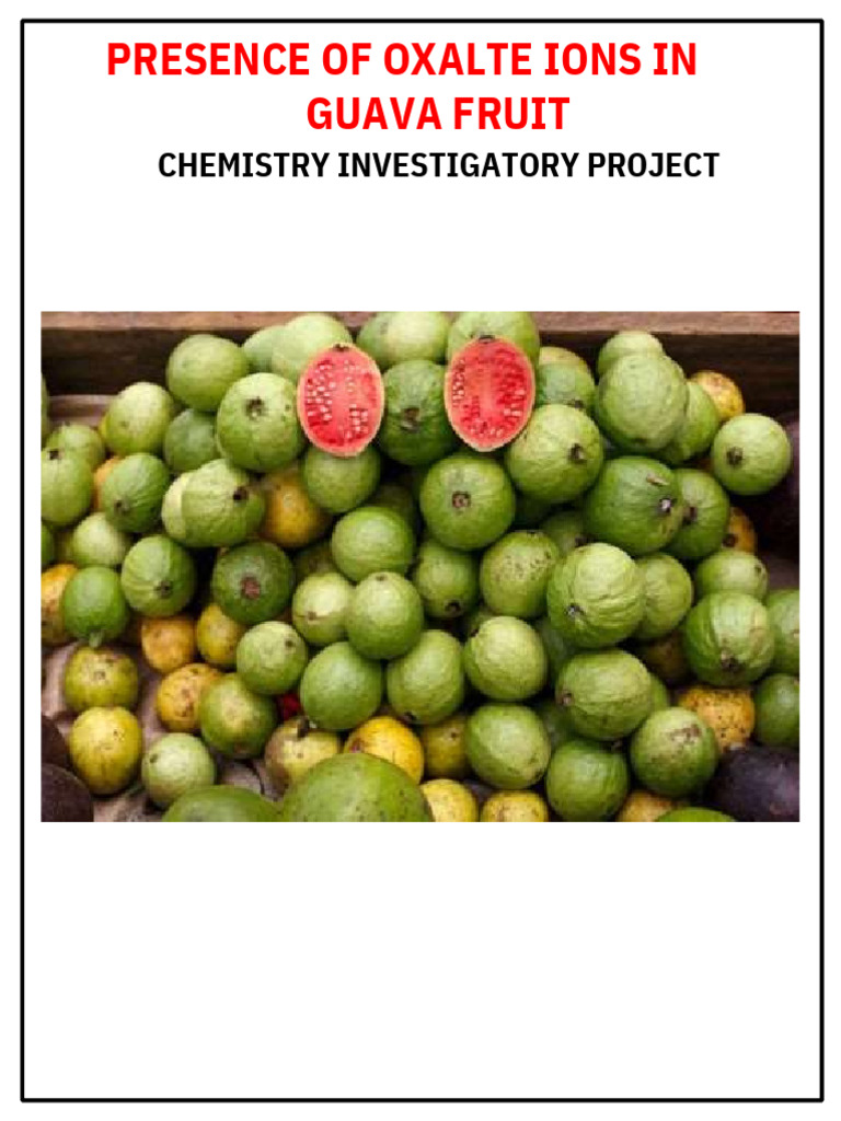 Oxalate Ion Content in Guava Fruit | PDF | Titration | Chemistry
