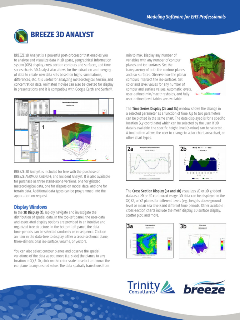 Breeze 3d Analyst Technical Sheet | PDF | Geographic Information System | Contour Line