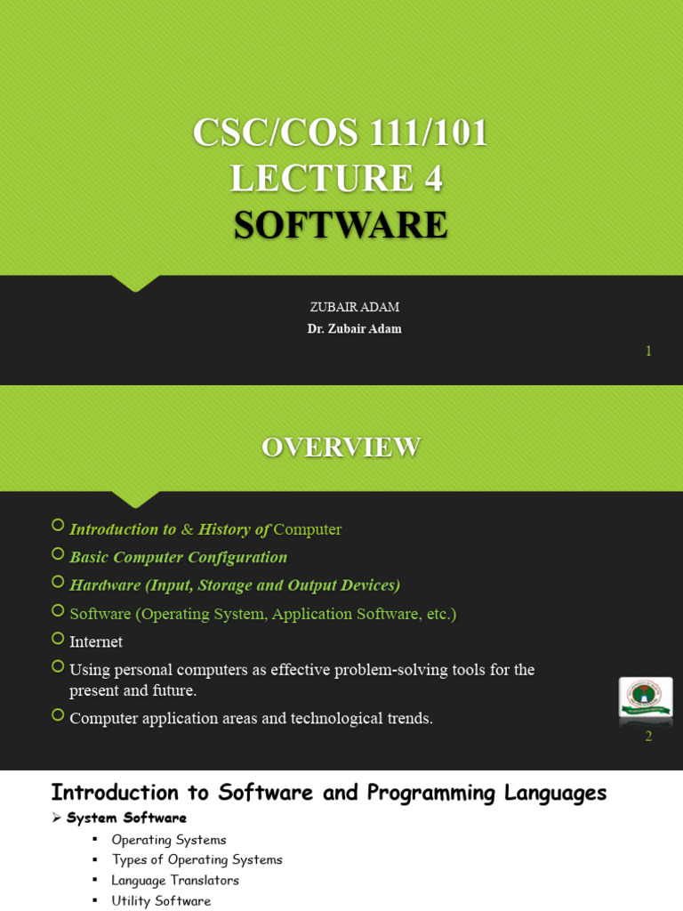CSC 111 Lecture 4 (2) | Download Free PDF | Operating System | Compiler