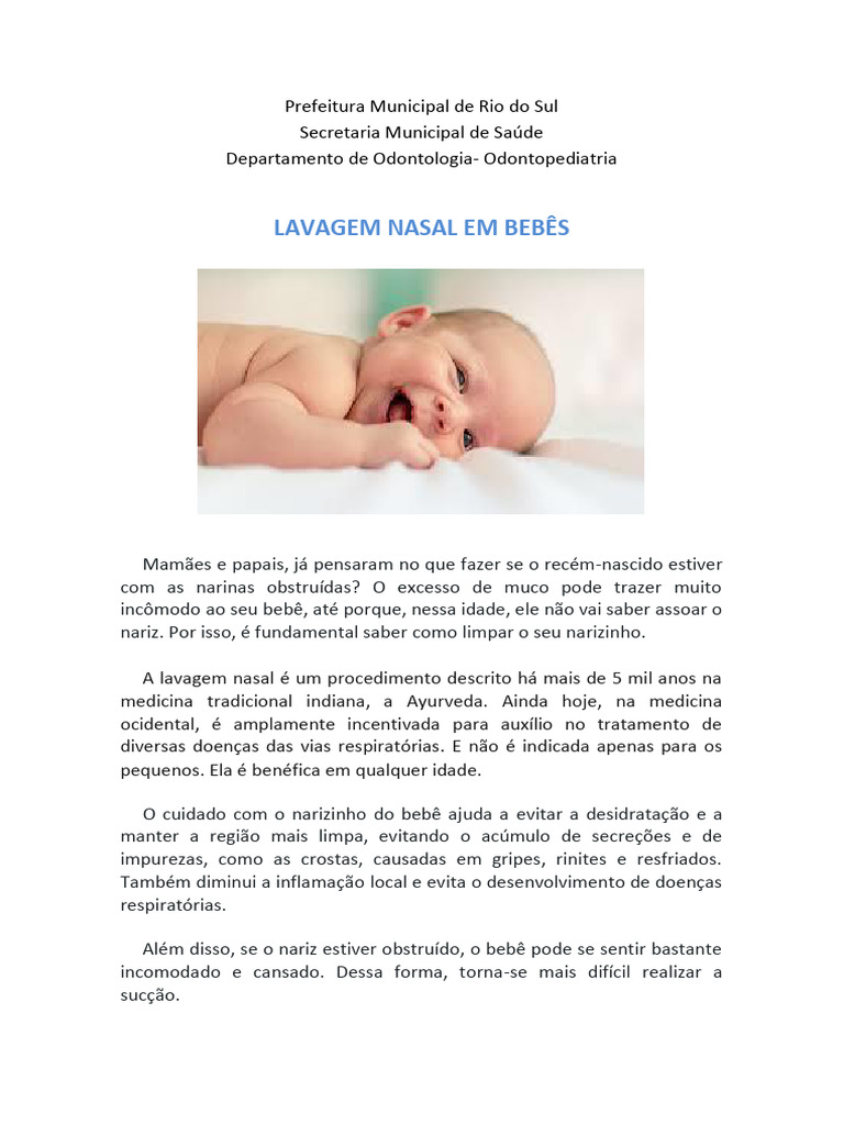 21 Lavagem Nasal | PDF | Soro fisiológico
